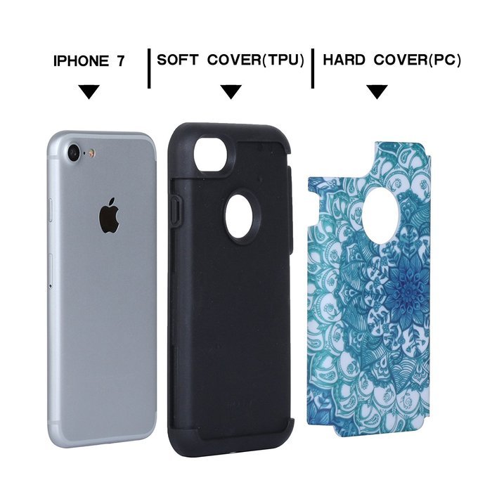 IPhone 7 Case,SAVYOU Flowers Series Dual Layer Case for iPhone 7 Armor ...