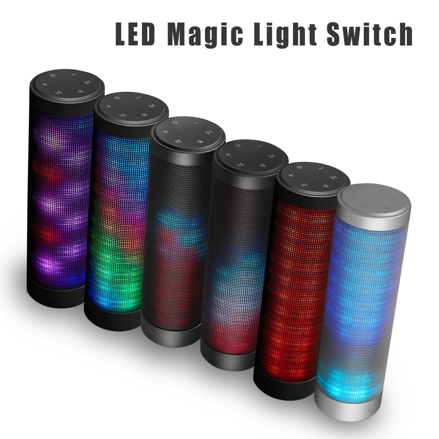 Hip-Hop Portable Speaker, Pasonomi Hi-Fi Wireless Bluetooth Speaker with Colorful LED light ...