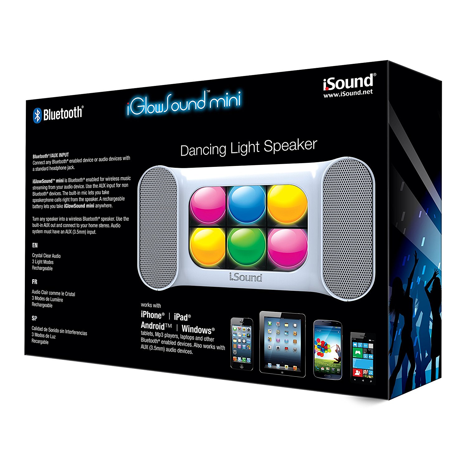 ISound ISOUND-5379 Mini Dancing Lights Bluetooth Speaker (Black) N9 ...
