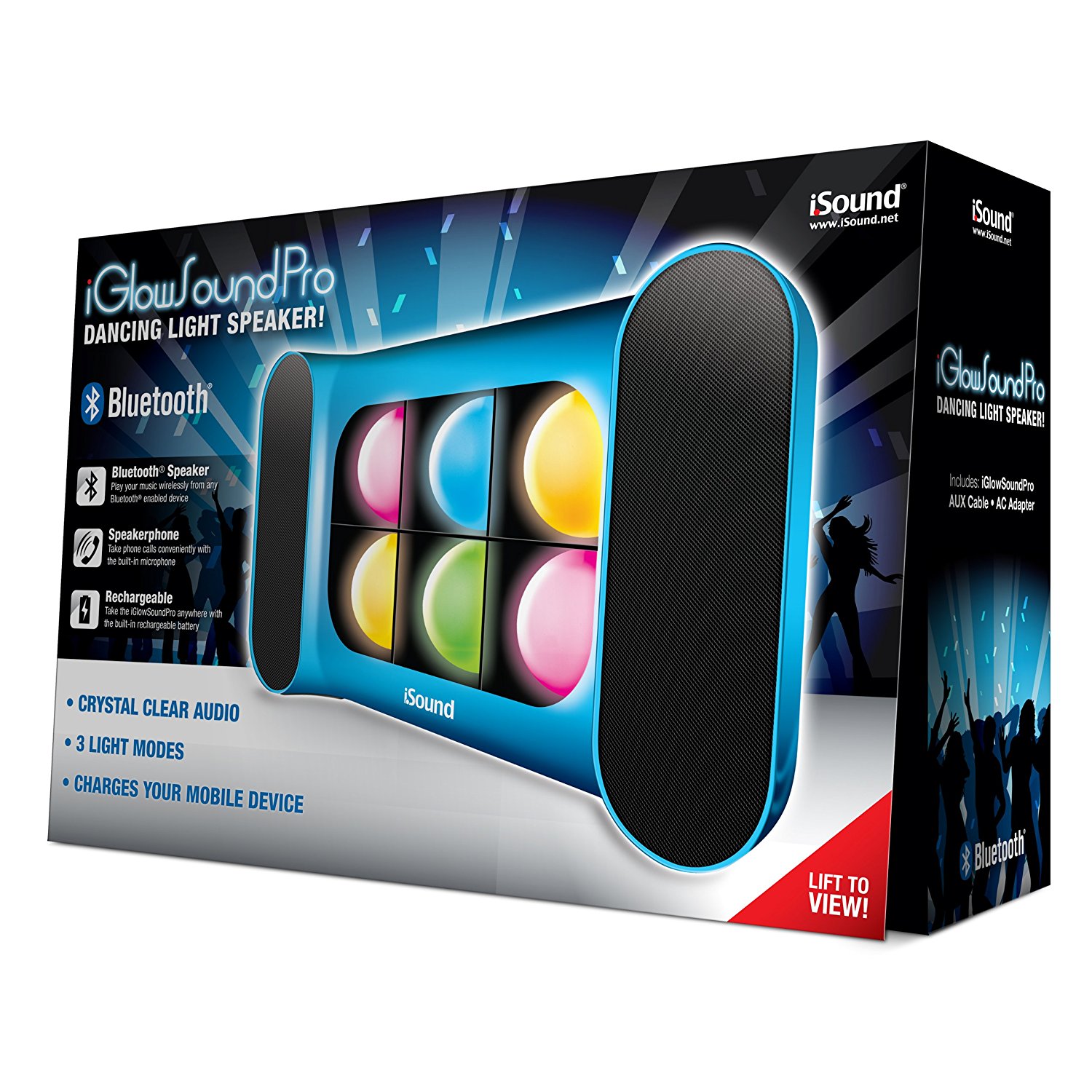 ISound iGlowSound Pro Dancing Light Bluetooth Speaker (Red) N9 free ...