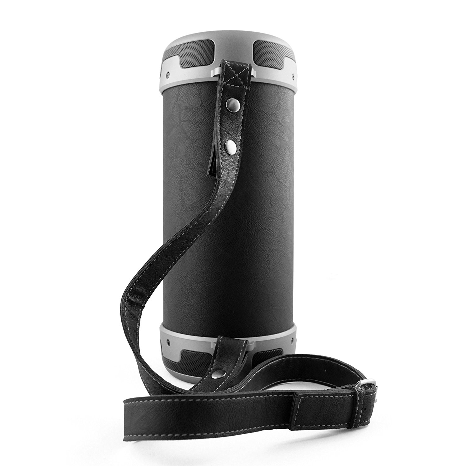 Tyler Portable Wireless Bluetooth Stereo Cylinder Speaker TWS401-BK with LED Light, FM Radio ...