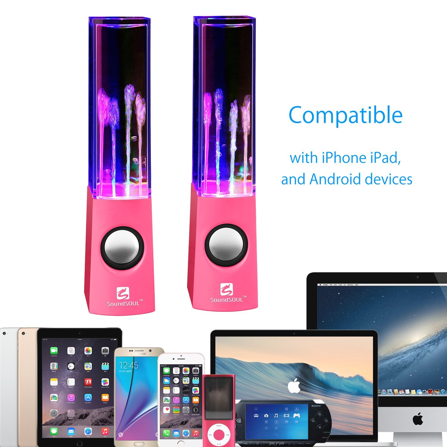 SoundSOUL Fountain Dancing Bluetooth Speakers, Black N16 free image ...