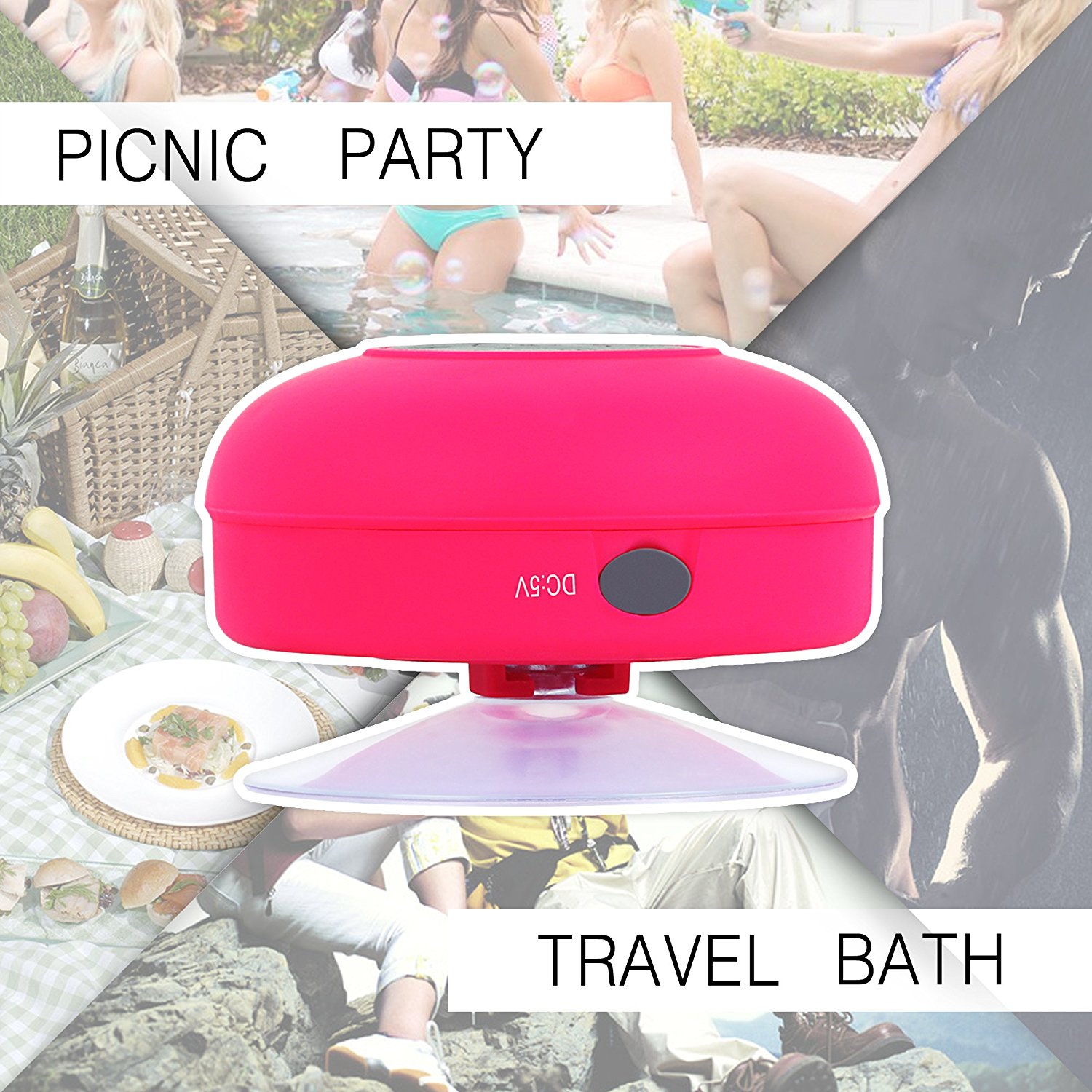 Foolly Waterproof Bluetooth Shower Speakers with Suction Cup & Mic ...