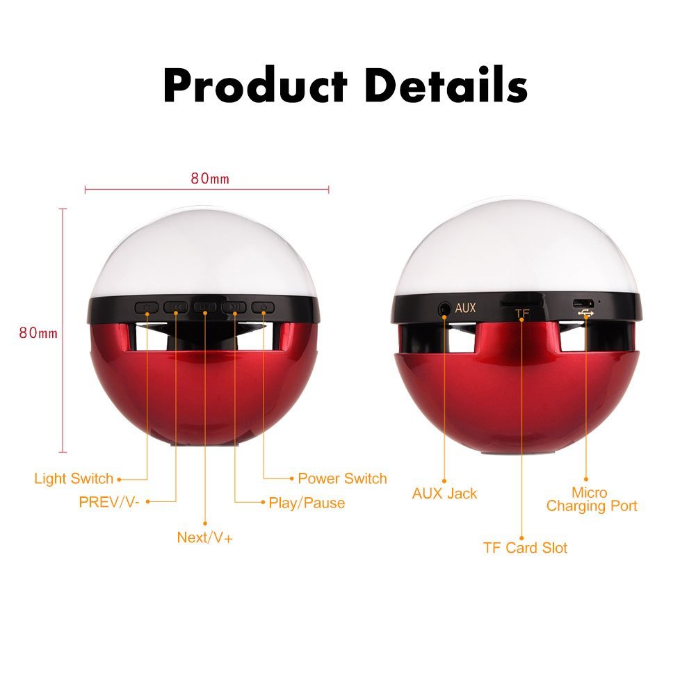 Pokemon Go Bluetooth Speaker with Colorful Flashing, Mini Portable ...