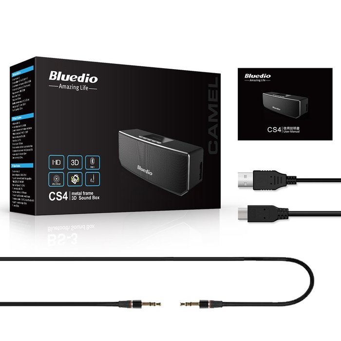 Bluedio CS-4 (Camel) Dual Drivers Portable Wireless Bluetooth Speakers ...