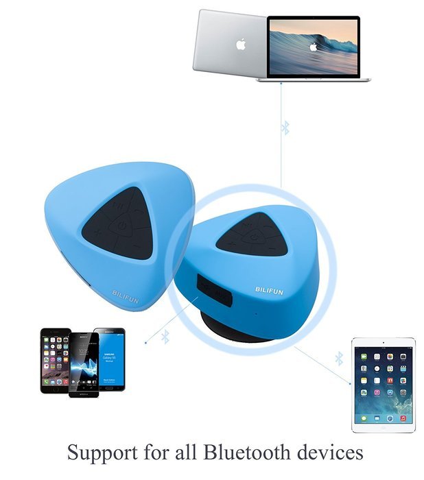 Portable Bluetooth Shower Speaker, BILIFUN Mini Waterproof Wireless ...