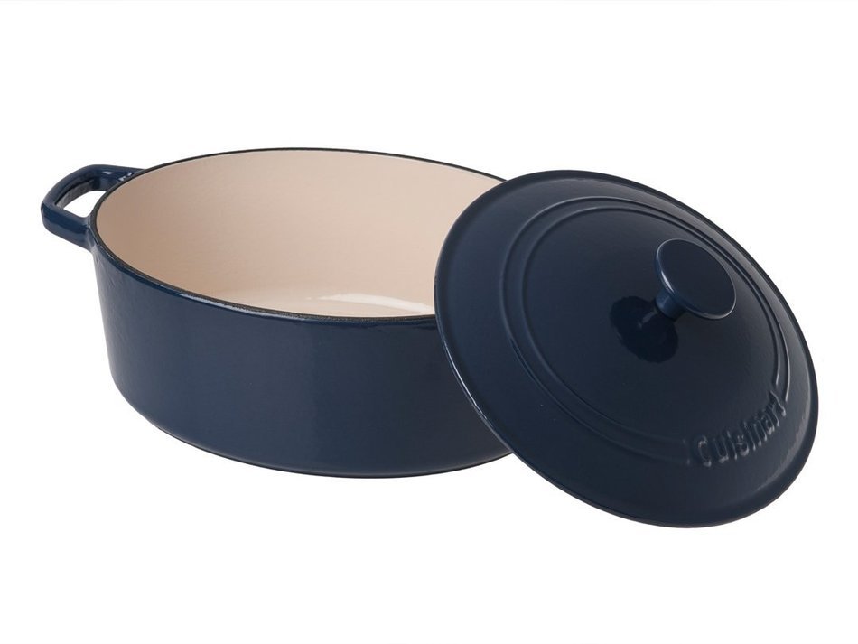 Cuisinart CI755-30CR Chef's Classic Enameled Cast Iron 5-1/2-Quart Oval ...