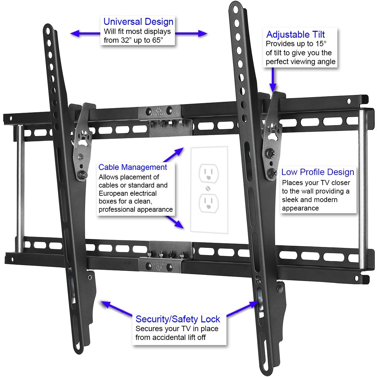 Cheetah Mounts APTMM2B TV Wall Mount for 20-75-Inch TVs Bundle with 10 ...