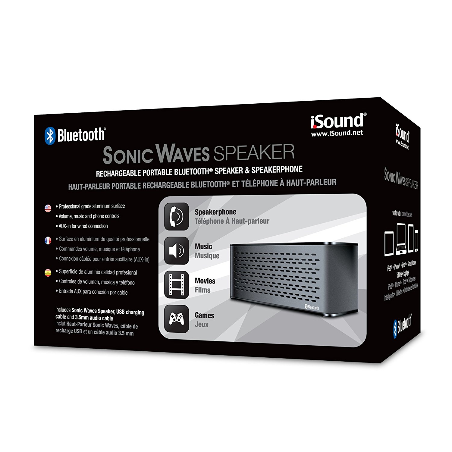 ISound Sonic Waves Bluetooth Speaker with Microphone (red) N5 free ...