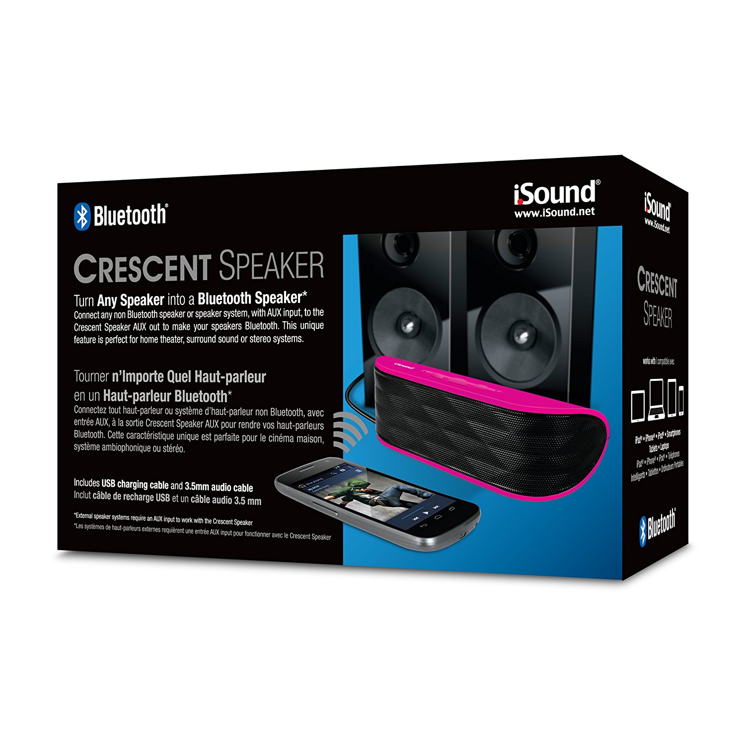 ISound Crescent Rechargeable Bluetooth Speaker and Speakerphone ...