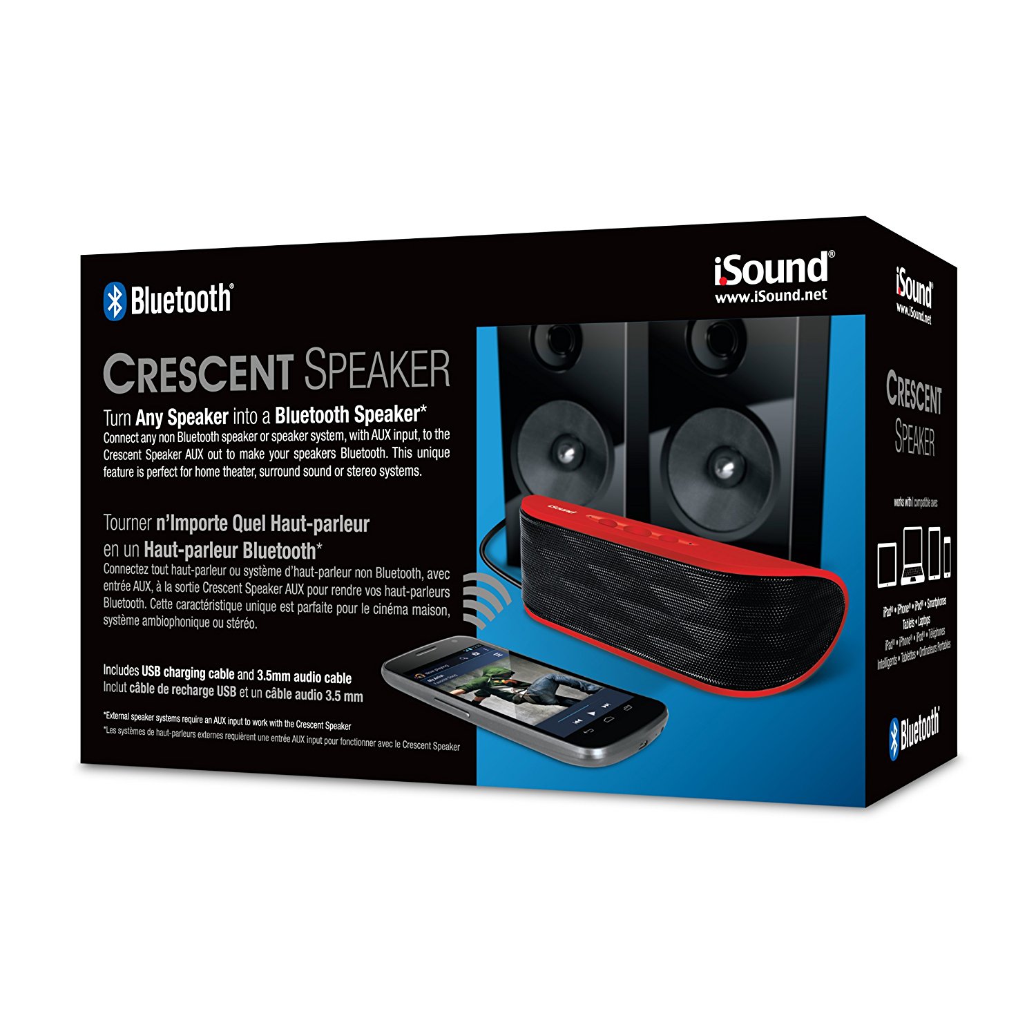 ISound Crescent Rechargeable Bluetooth Speaker and Speakerphone ...