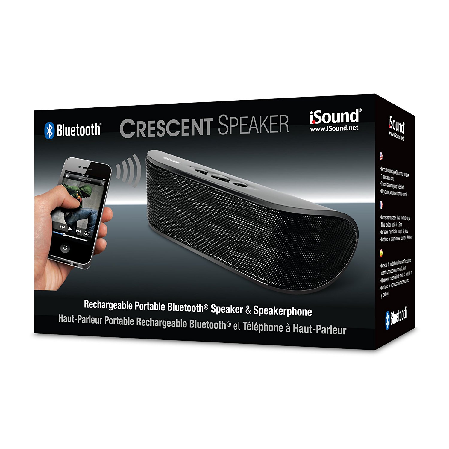 ISound Crescent Rechargeable Bluetooth Speaker and Speakerphone ...