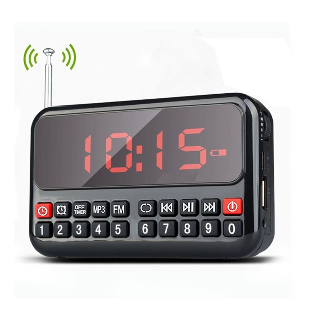 Soondar Mini MP3 Stereo System and FM Clock Radio, Support Micro SD ...