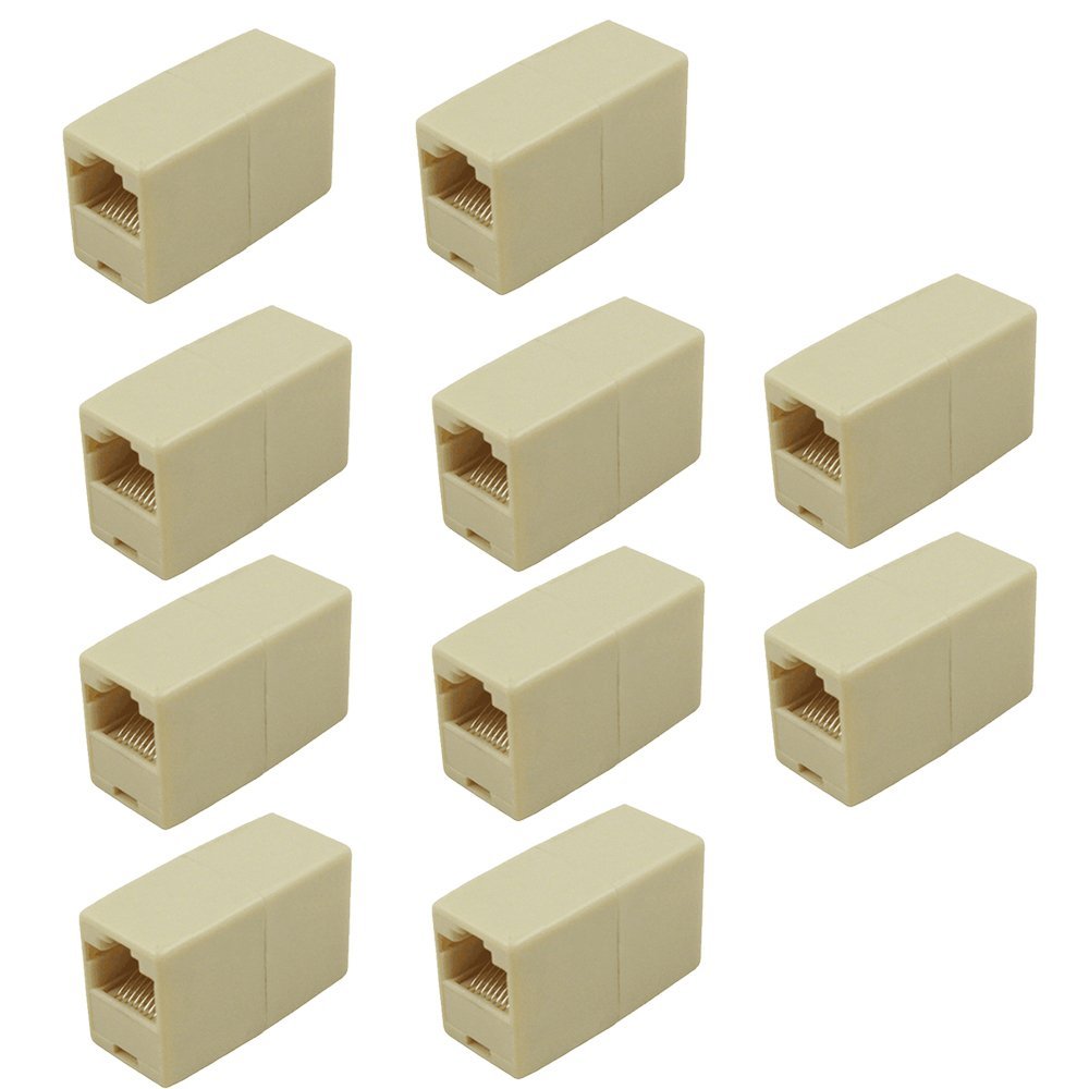 10 Pcs Ethernet RJ45 Cable Female to Female Type Connector Coupler ...