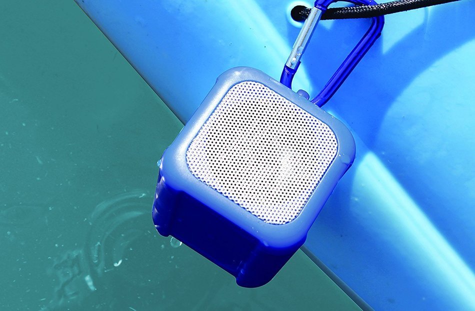 Riptide Outdoor Waterproof Bluetooth Speaker with Carabiner Loop (Gray ...