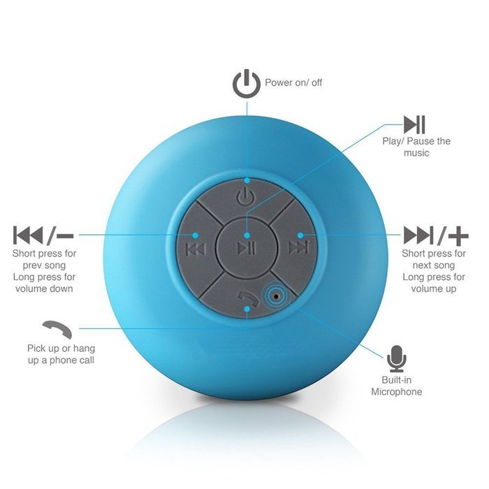 Nokea Wireless Bluetooth 3 0 Waterproof Outdoor And Shower Speaker Mini