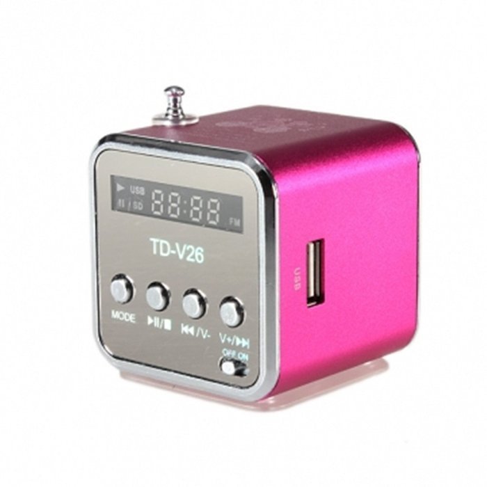 TD-V26 Transparent Micro Mini Speaker With FM Radio SD/TF N8 free image ...