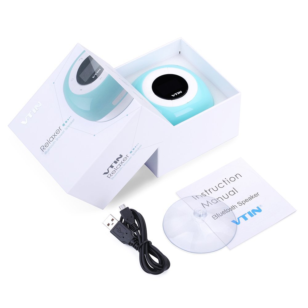 Vtin Relaxer Bluetooth Speaker with FM Radio, Mini Water Resistant ...