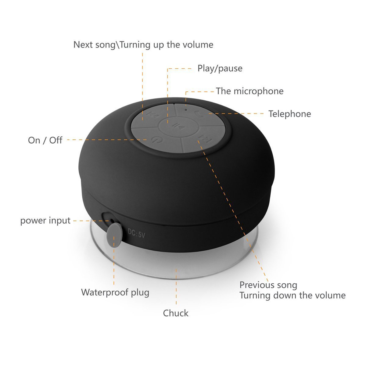 Loveboat Mini Water Resistant Bluetooth 3 0 Shower Speaker Handsfree