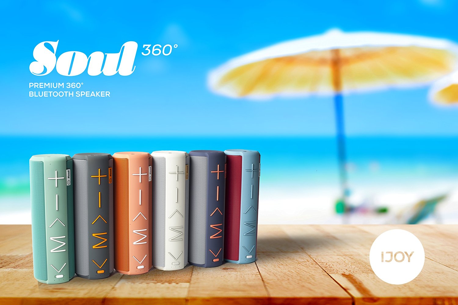 IJoy Soul 360 Premium Portable Wireless Bluetooth Speaker 360 Degrees With Built In Mic 10 hour ...