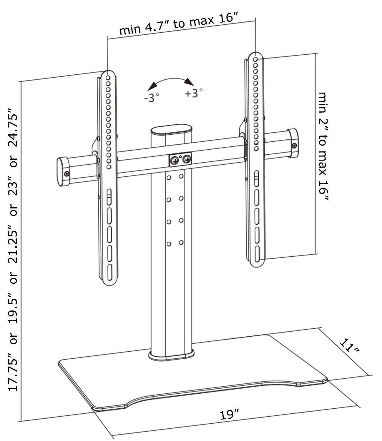VIVO Universal LCD Flat Screen TV Table Top Desk Stand with Glass Base ...