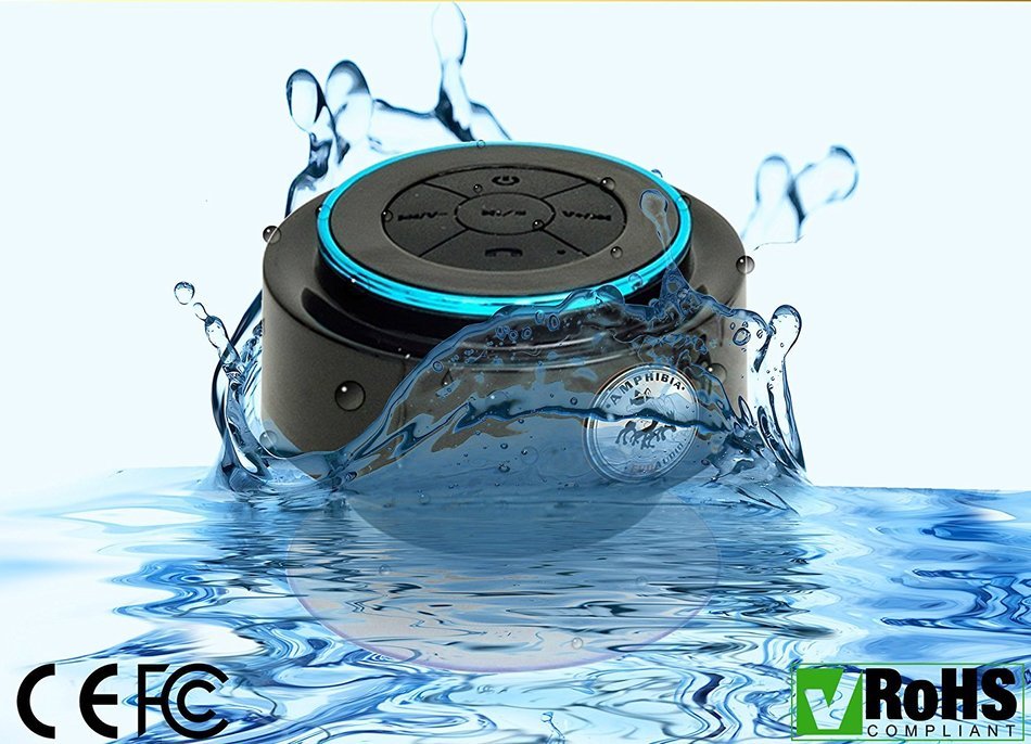 Ampibia Evo Audio Bluetooth Wireless Shockproof Shower Speaker Radio ...