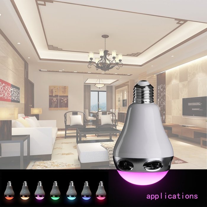 IMAGE New Bluetooth Connection Music Audio Speaker LED Color Light Bulb ...
