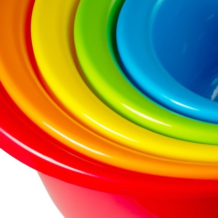5 - Piece Rainbow Color Nesting Kitchen Mixing Bowls Set with Wide Rim ...