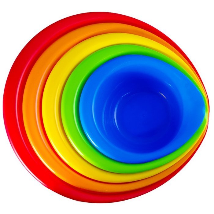 5 - Piece Rainbow Color Nesting Kitchen Mixing Bowls Set with Wide Rim ...