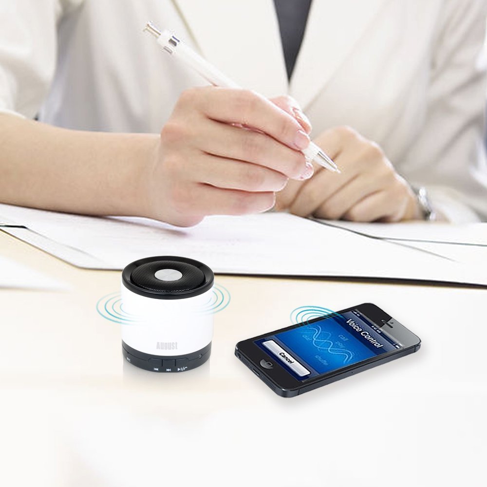 August MS425 Portable Bluetooth Wireless Speaker with Microphone ...