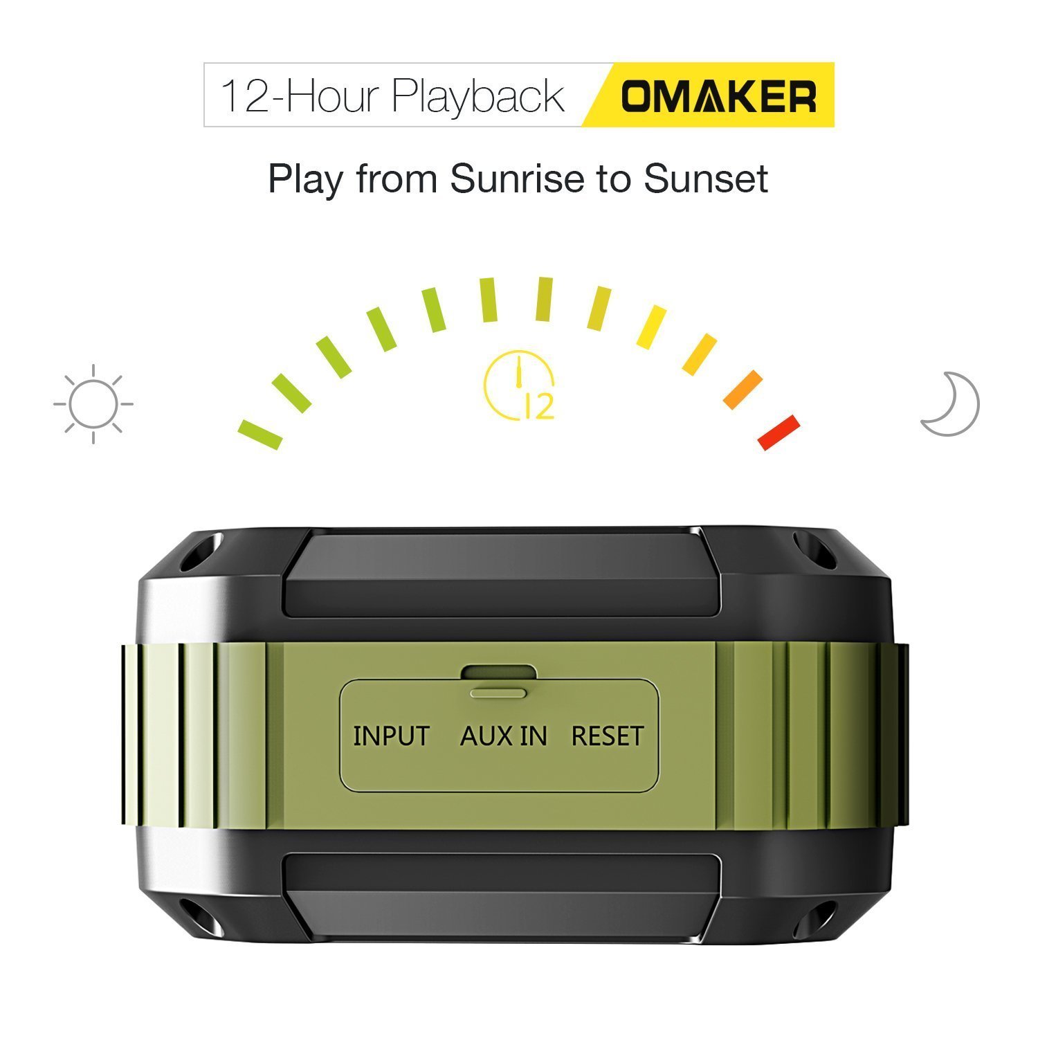Omaker M4 Portable Bluetooth 4.0 Speaker with 12 Hour Playtime for Outdoors or Shower(Army Green ...