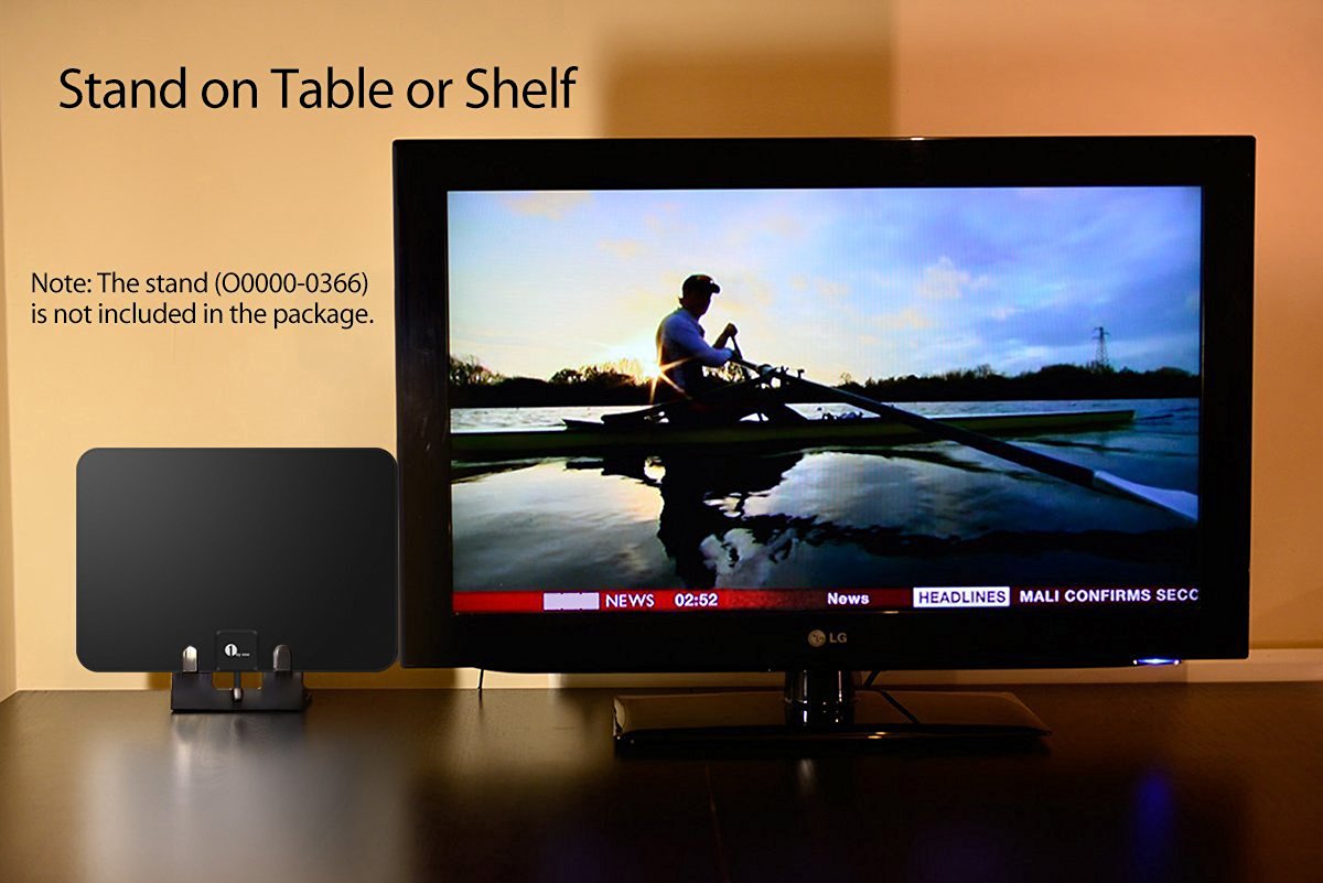 1byone Amplified HDTV Antenna - 50 Mile Range with Detachable Amplifier ...