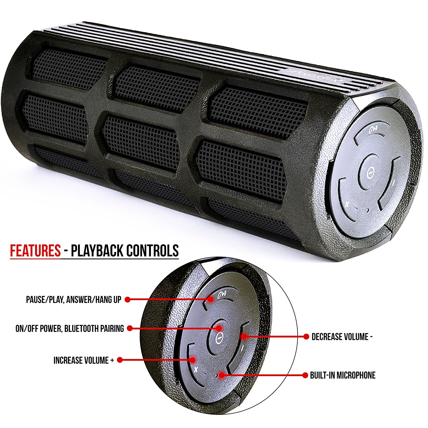 Waterproof Bluetooth Speaker, Alpatronix AX410 3000mAh Portable 12W ...