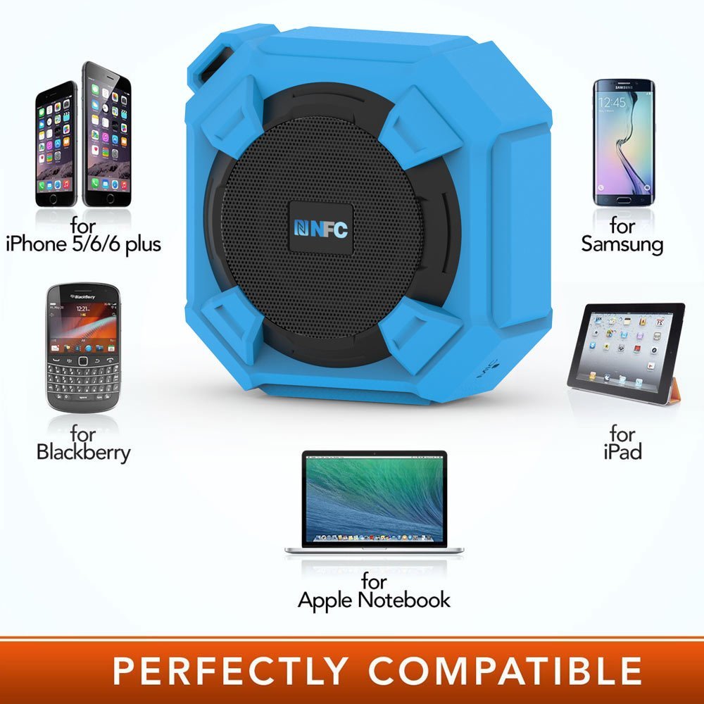 Amuoc Bluetooth Speakers, Portable IP65 Waterproof Outdoor/Shower ...