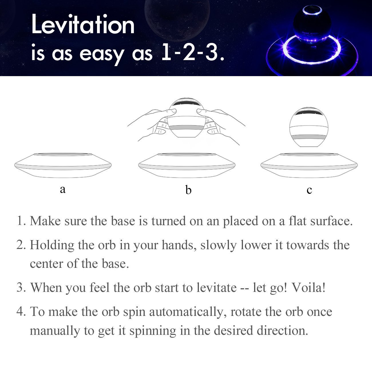 Levitating Portable Wireless Bluetooth Speakers, Floating Wireless ...