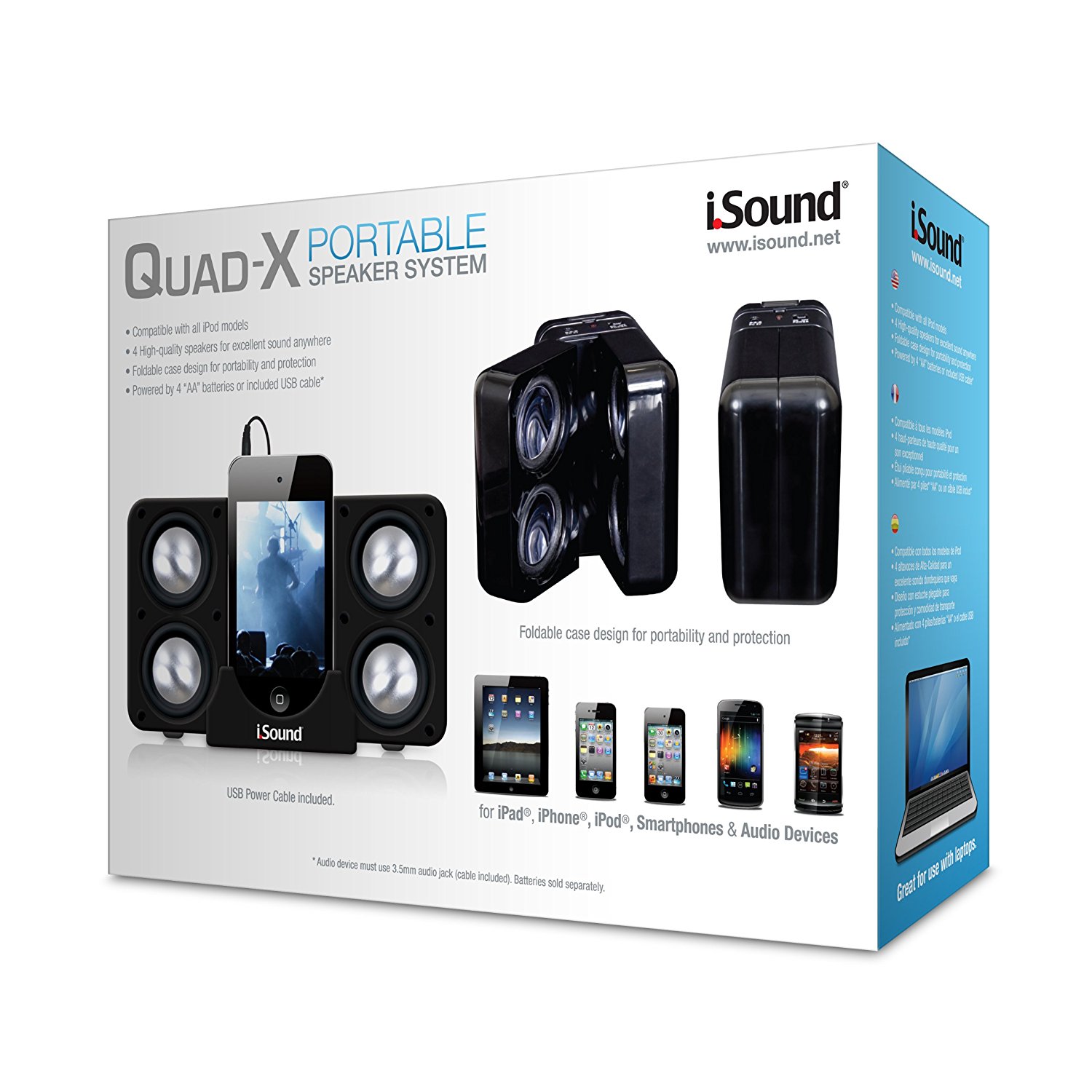 ISound Quad-X Portable Speaker System (Black) N3 free image download