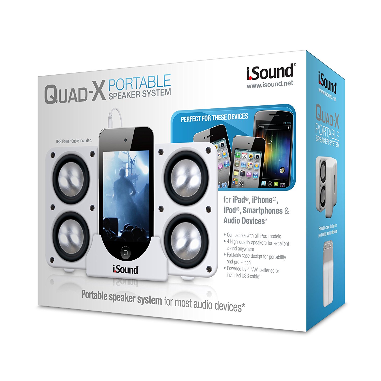 ISound Quad-X Portable Speaker System (Black) N5 free image download