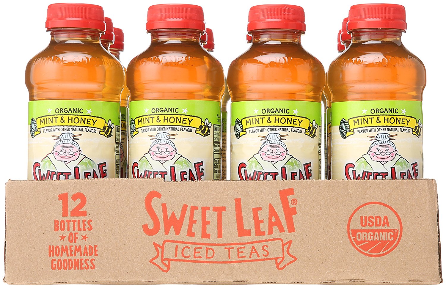 Sweet Leaf USDA-Certified Organic Iced Tea, Mint and Honey Green Tea 16 ...