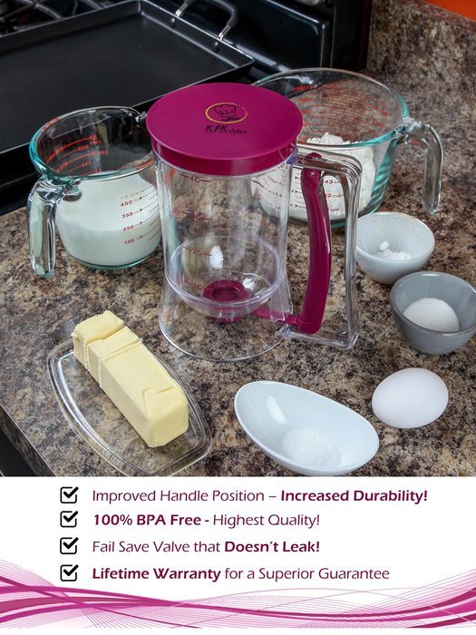 Pancake Batter Dispenser - Perfect Baking Tool for Cupcakes, Waffles ...
