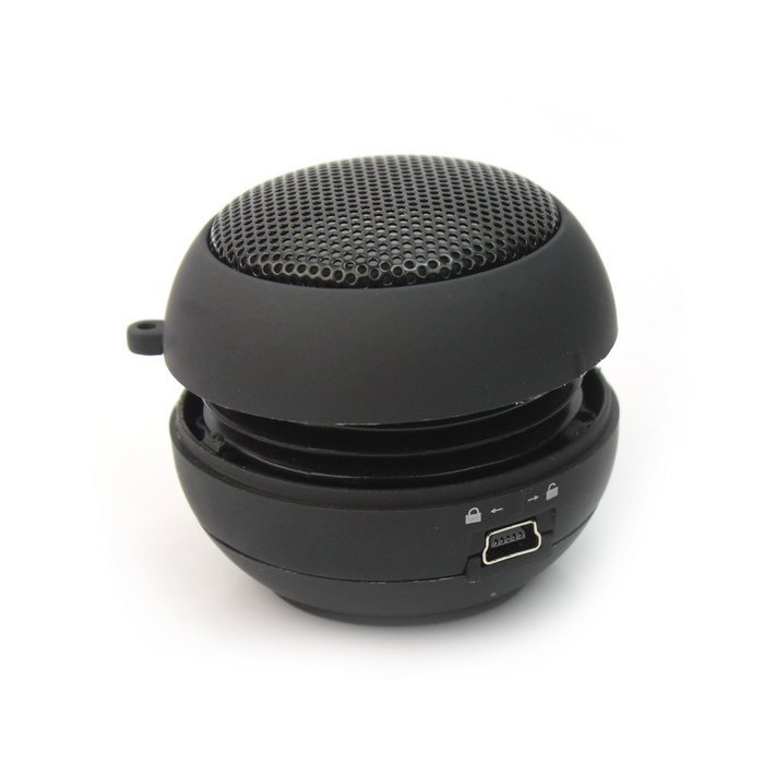 Black Mini Hamburger Speaker with Key Ring Compatible with MP3 MP4 iPod ...