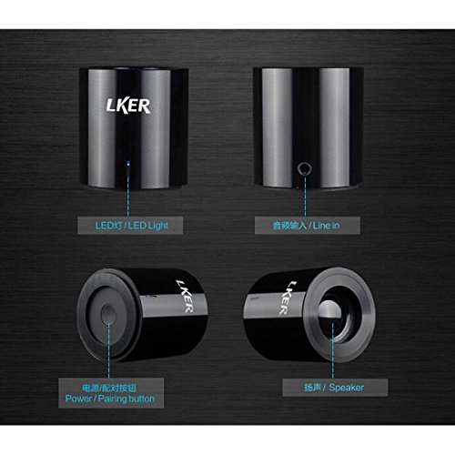 LKER Grace Wireless Mini Bluetooth Speaker For iPhone Smartphone Color ...