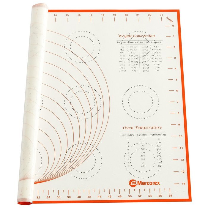 Extra Large Silicone Pastry Mat with Measurements and Conversion Charts ...