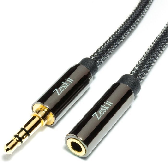 Zeskit 12’ Premium Audio Cable — 3.5mm, Braided Nylon Stereo Audio ...