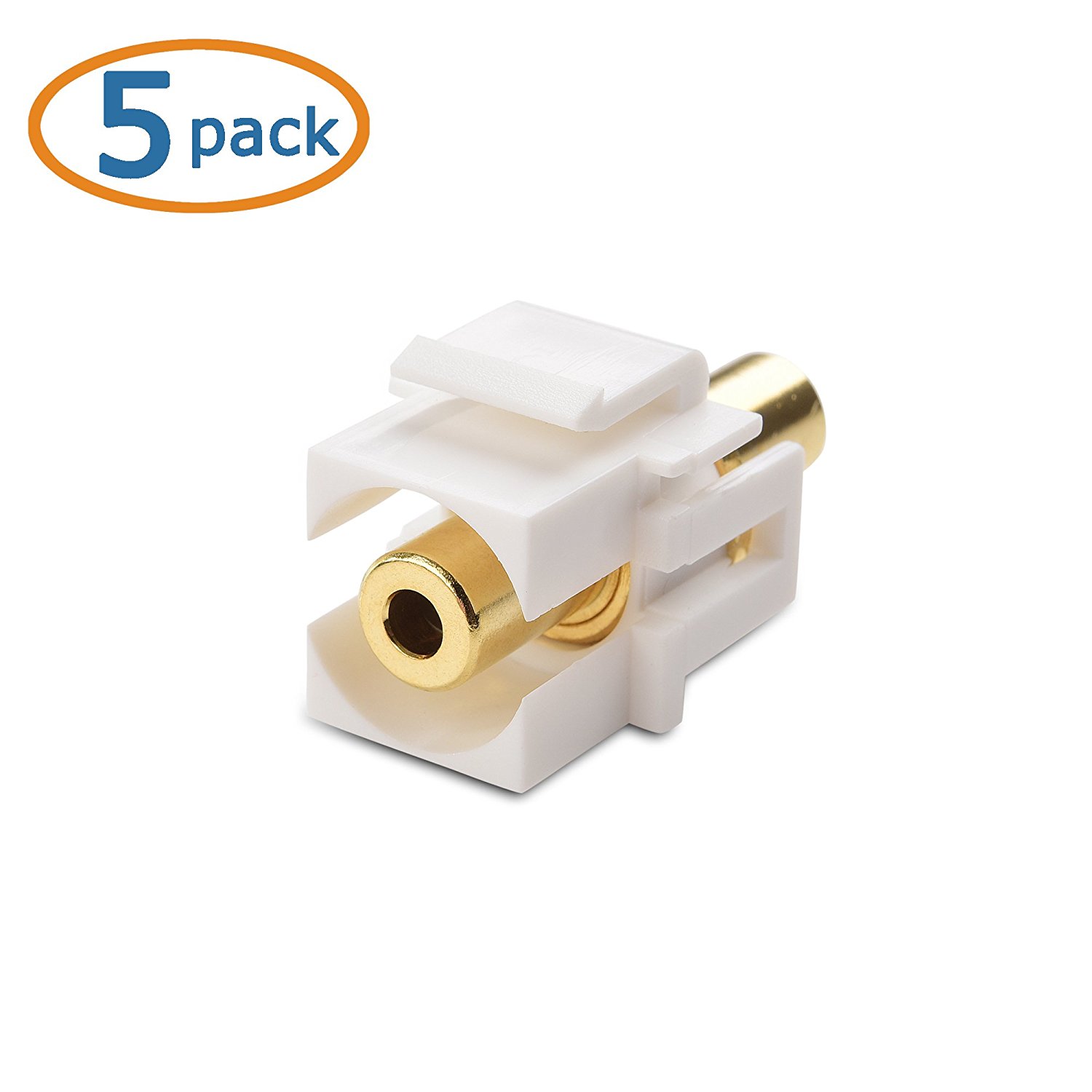 Cable Matters (5-Pack) Gold-Plated RG6 Keystone Jack Insert N16 free ...