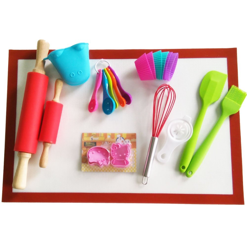 Silicone Baking Kit Baking Sheet Rolling Pin Whisk Spatula Brush Muffin ...