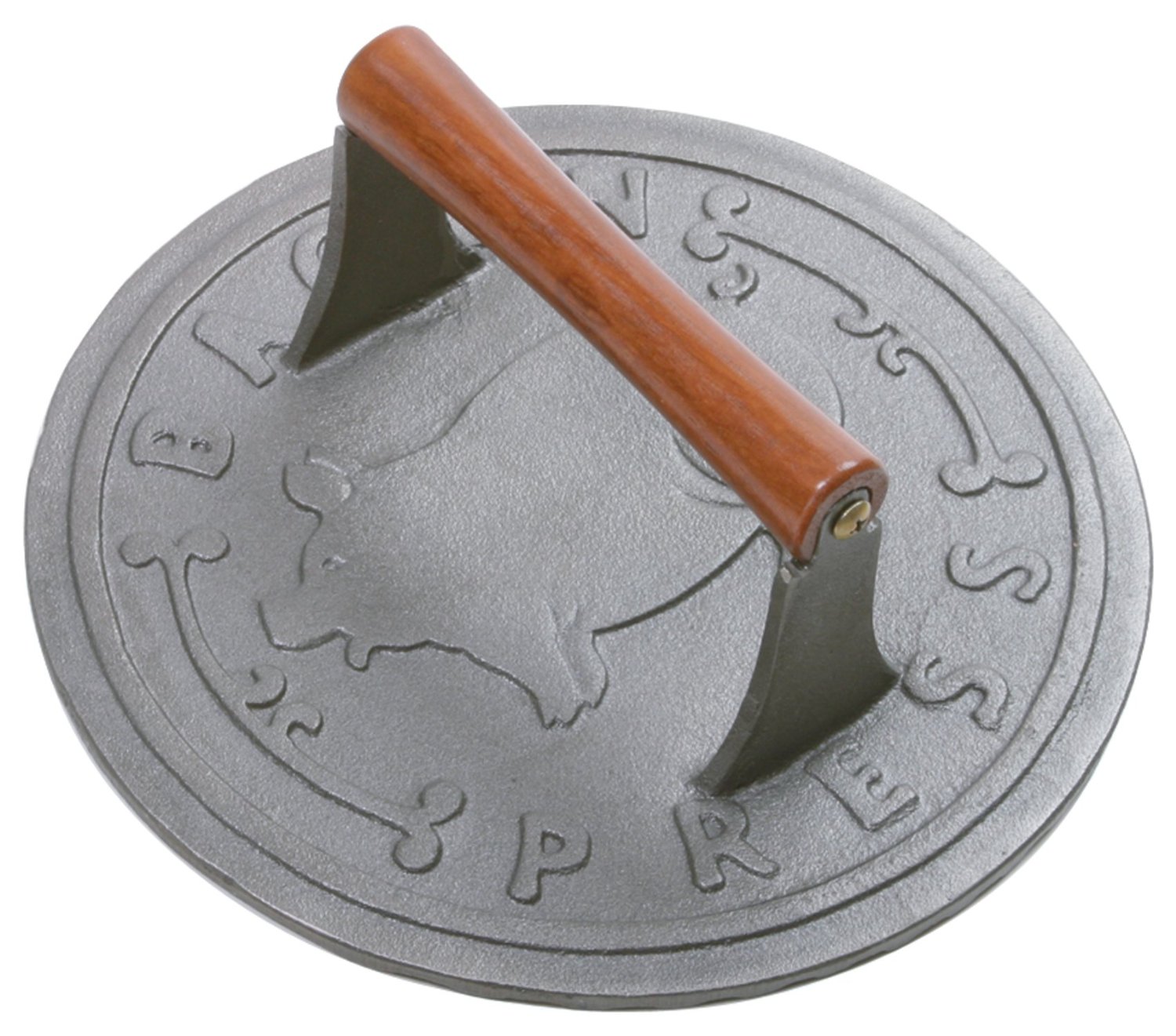 Norpro Cast Iron Bacon Press 8.75" W/ Wood Handle Doubles As Panini ...