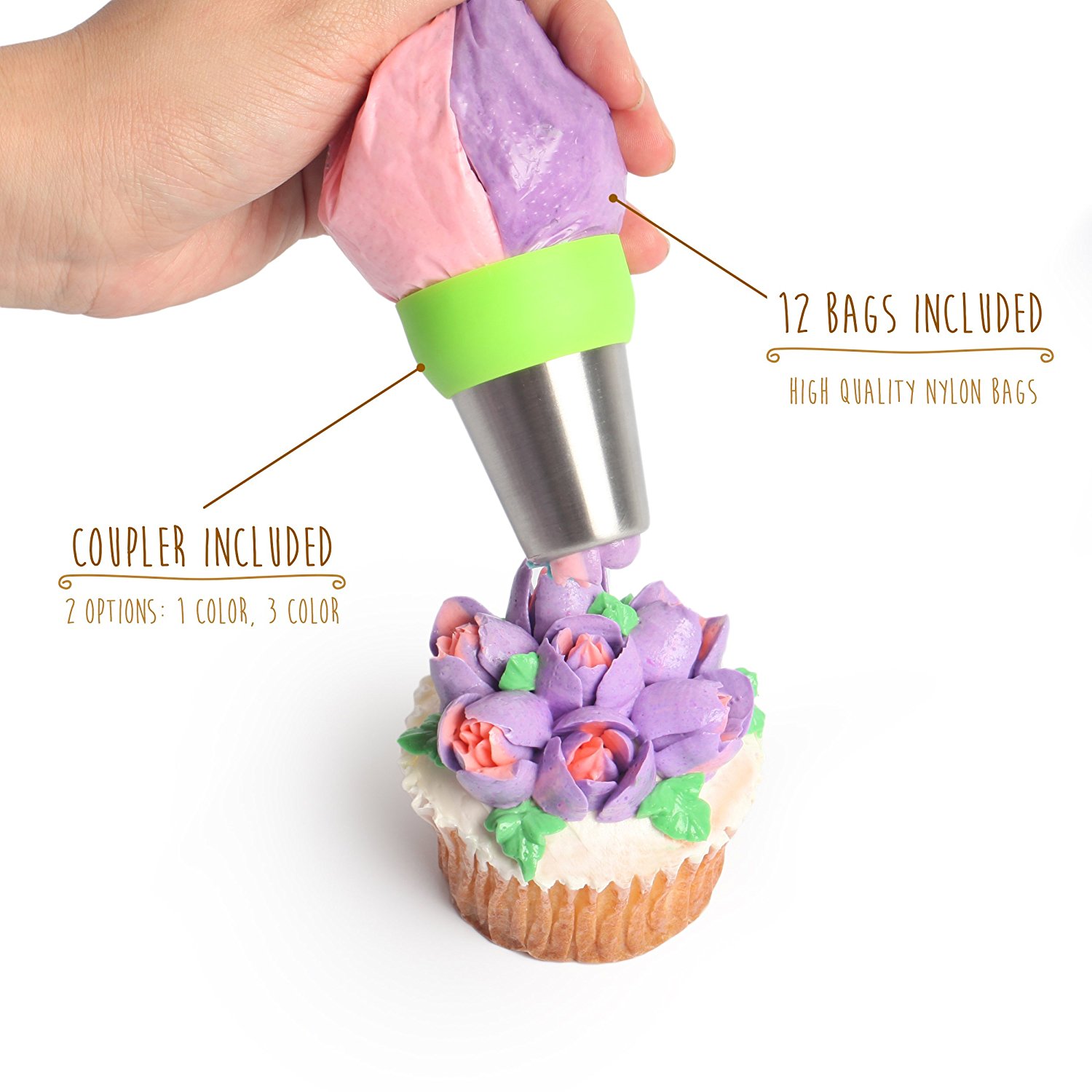 Russian Piping Tips - 8 Tools Set, 12 Bags, Coupler - TOP QUALITY ...