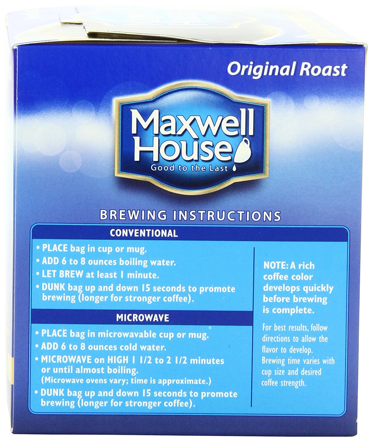 Maxwell House Coffee Singles,Original Roast 19-Count Single Serve Bags ...