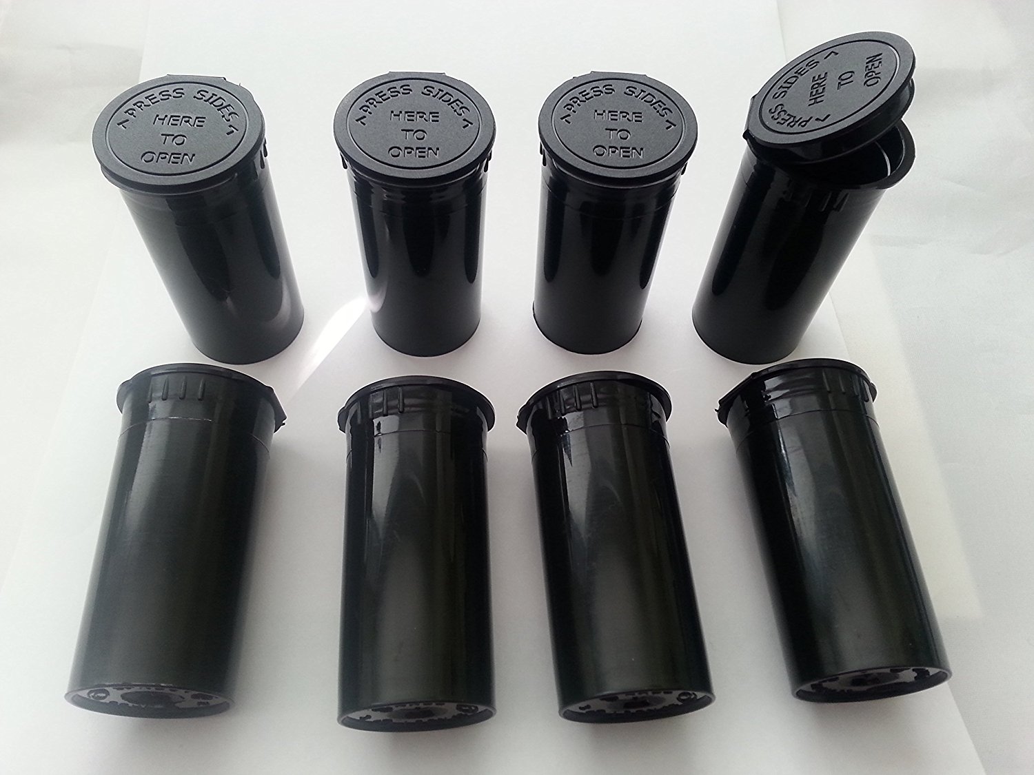 50 Pack of Black 13 Dram Pop Top Bottle Rx Vial Medical Grade Pill Box ...