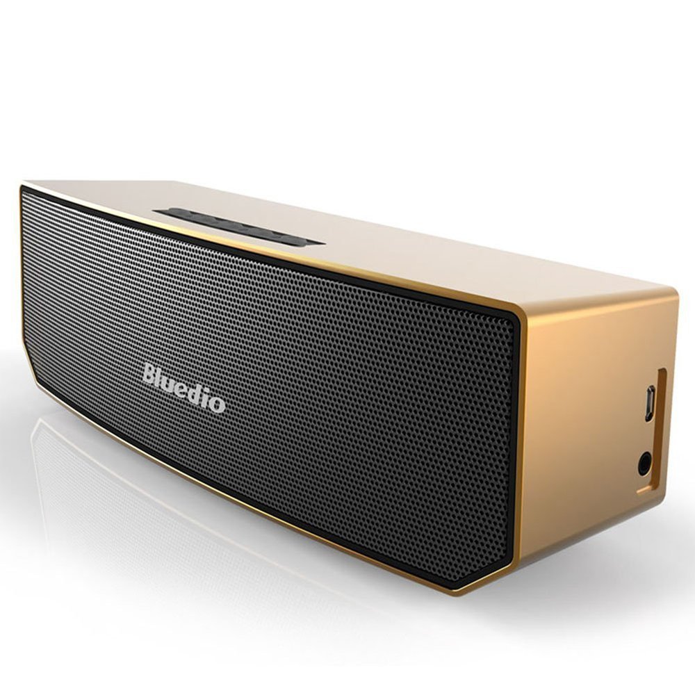 Bluedio Portable Bluetooth Wireless Stereo Speaker with Microphone-gold ...